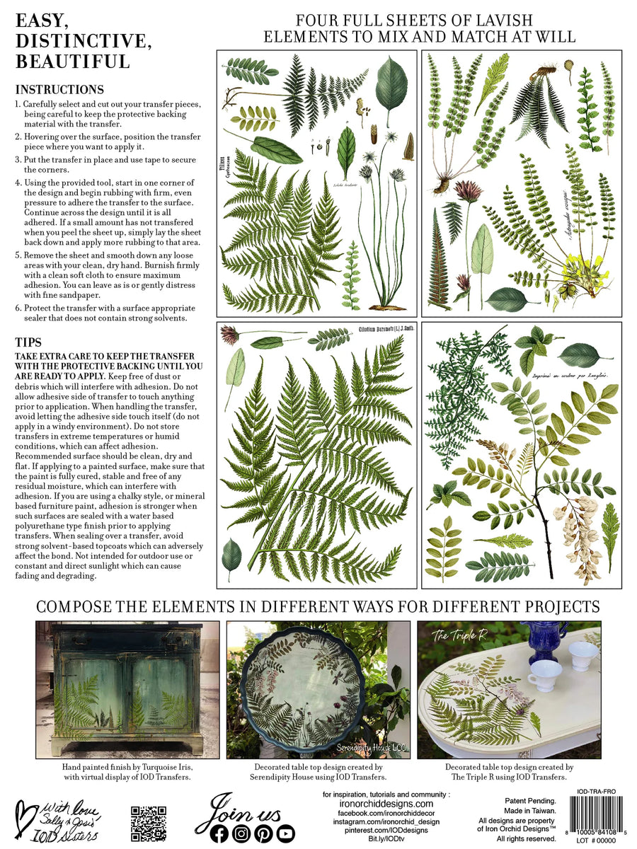 Fronds Botanicals - IOD Transfer – Unicorn Dust Designs